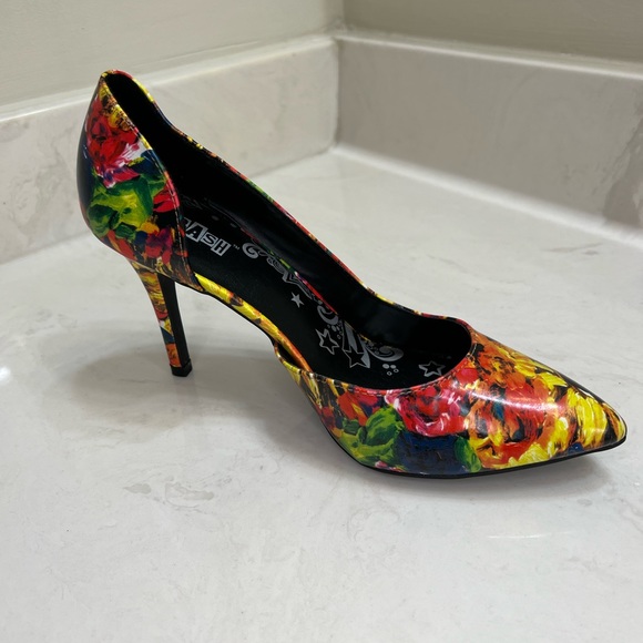 Brash | Shoes | Brash Women Karah Dorsay Shoes Yellow Floral Pointed ...